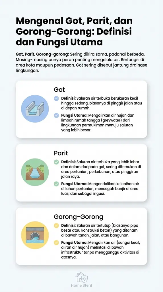 Bedanya Got, Parit, dan Gorong-Gorong: Mana yang Anda Punya? | HOME STERIL